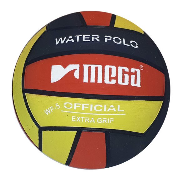 Mega Water Polo Ball Black-Yellow-Red size 5 - MegaSportMarket.com