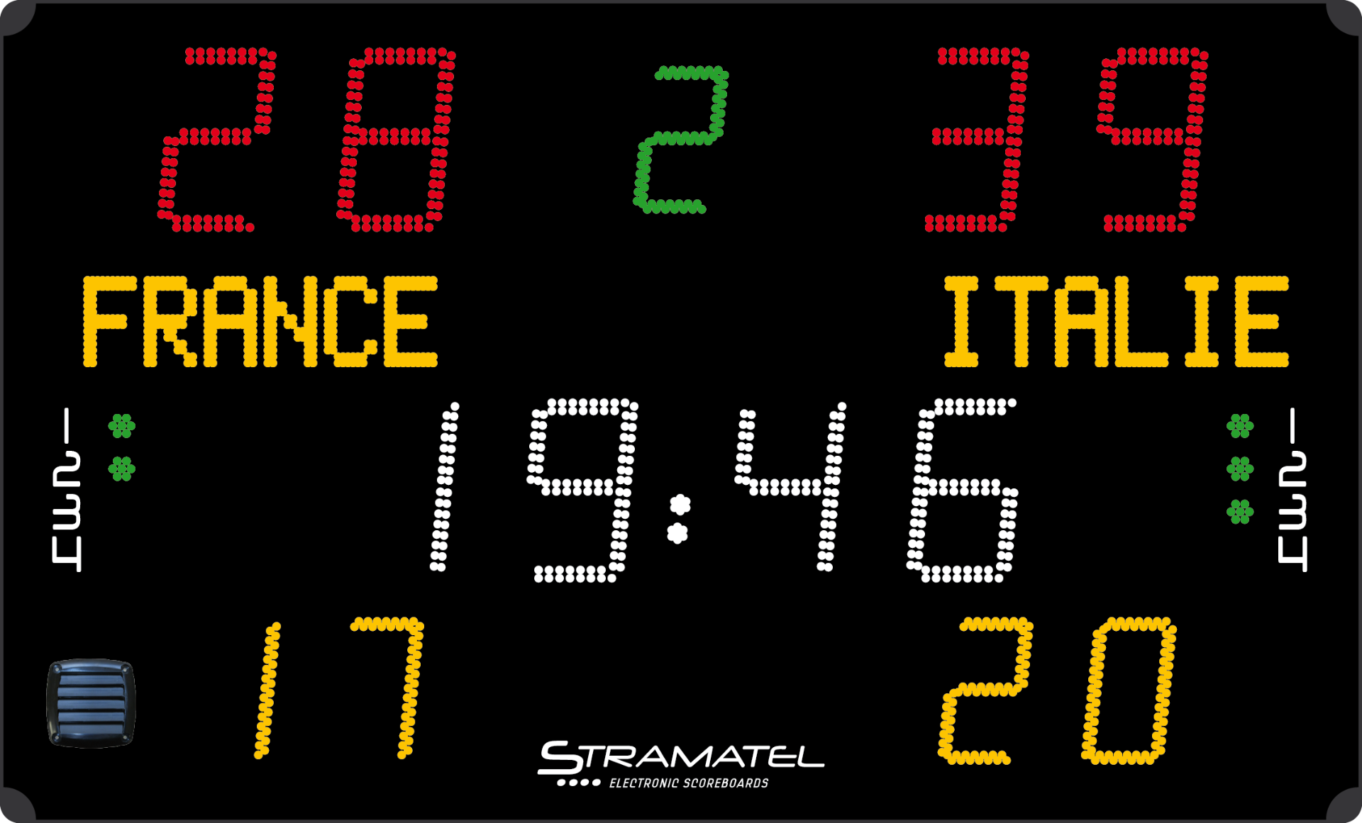 Stramatel 452 PB 3100 - Wall-mounted Water Polo Scoreboard /Team names ...